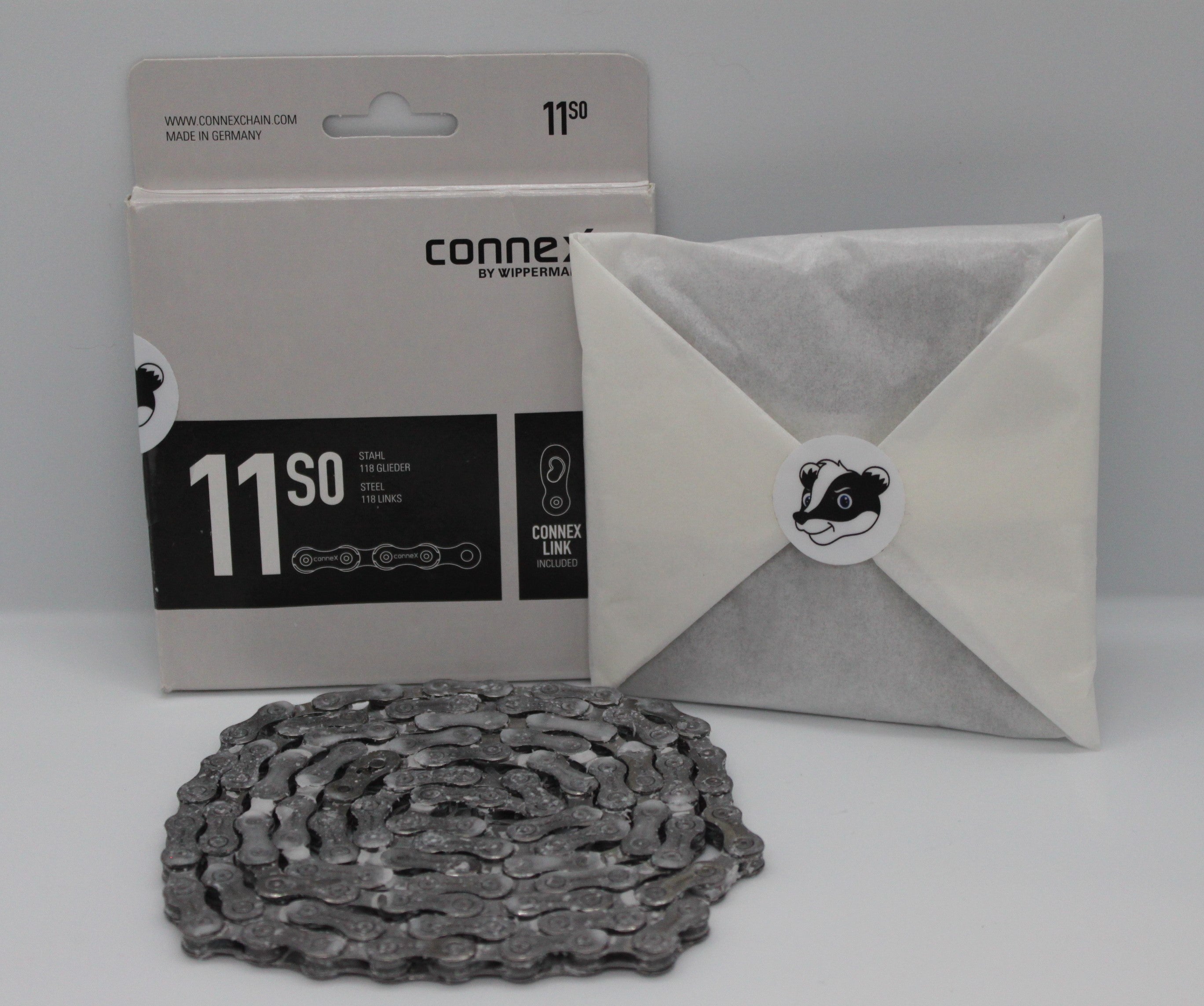 Pre-waxed Wippermann Connex 11 Speed SO Chain – Badger Wax